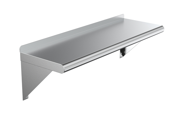 Wall-mounted metal shelving